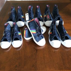 Bobbie Brooks | Shoes | Girls Hightop Bluerainbow Sneakers | Poshmark
